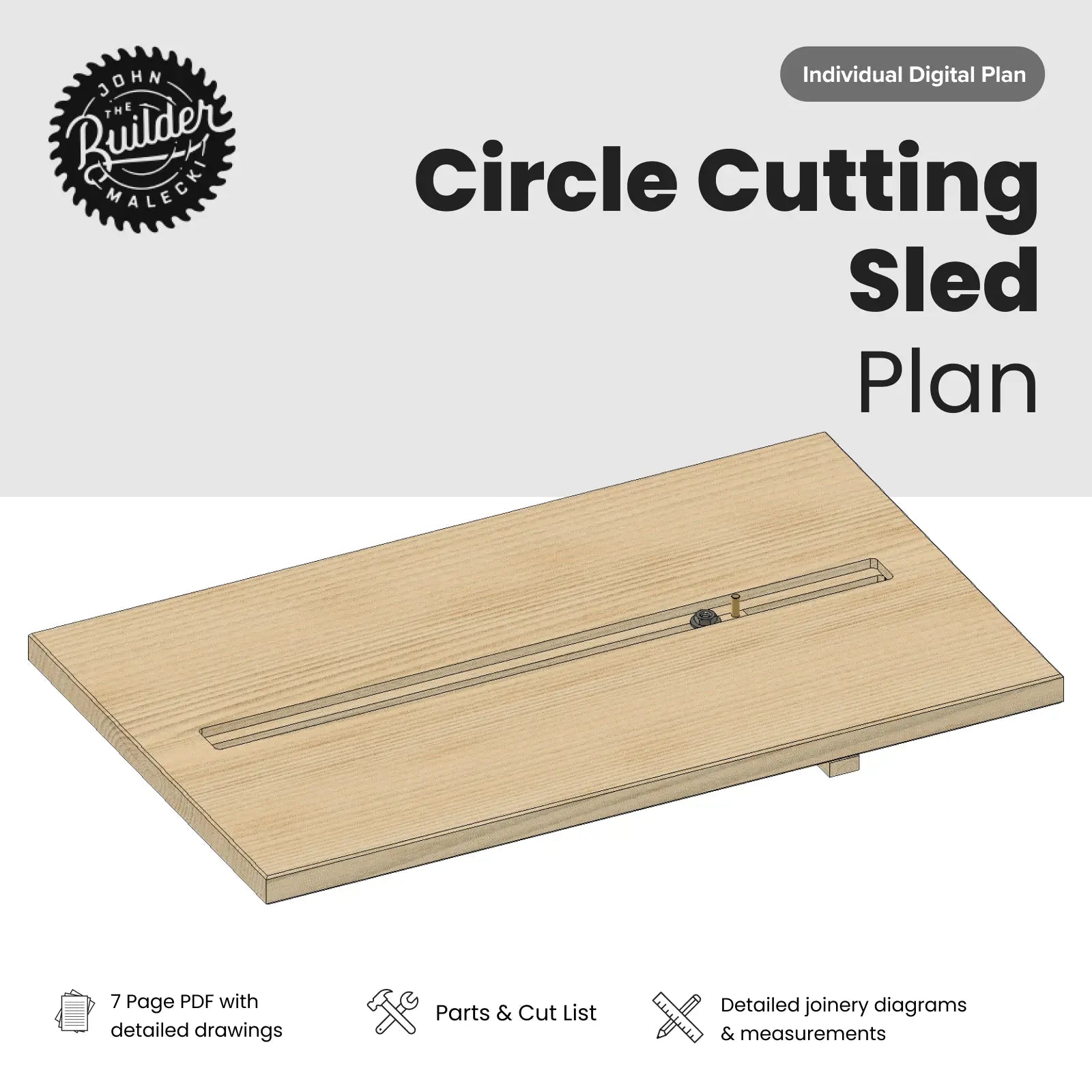 Circle Cutting Sled Plan - John Malecki - Woodworking, DIY Builds ...