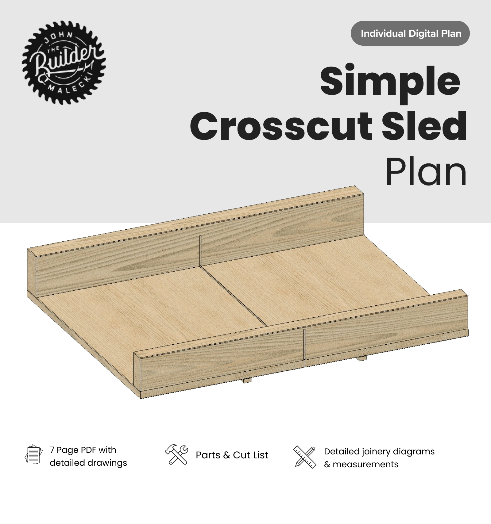 Simple Crosscut Sled Woodworking Plan - John Malecki - Woodworking, DIY ...